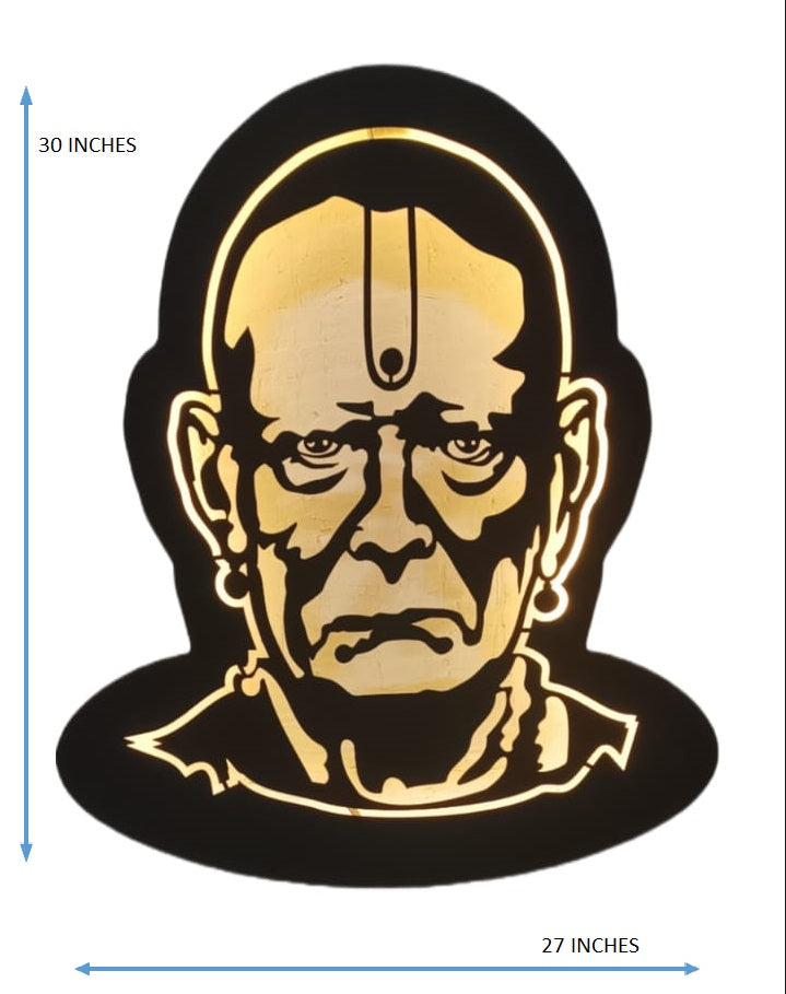 II Shri Swami Samarth Wall Art II Metal Frame II Powder Coated II Worm ...